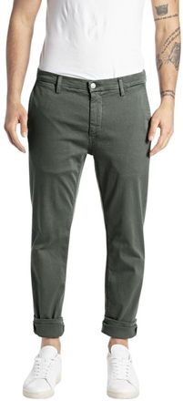 Replay Herren Chino Zeumar Slim-Fit Hyperflex X-Lite mit Stretch, Grün (Military Green 030-1), 32W / 34L