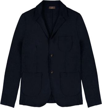 Zanone Homme, Vestes, Bleu, Taille: L Blazer ajust&eacute; &agrave; poches plaqu&eacute;es