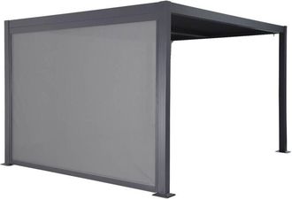 Sweeek Pergola bioclimatique aluminium et acier 3x3m lames orientables + store 3m PALACE anthracite