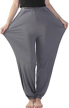 Generic Pantalon extensible grande taille pour femme, pantalon d&eacute;contract&eacute; ample avec poches pour yoga, danse, sport, tenue dint&eacute;rieur, pantalon de yoga pour 