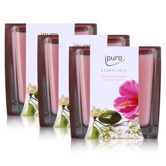 Ipuro Essentials by Ipuro Duftkerze flower bowl 125g - Die wunderbare Begegnung von blumiger Note und belebender Frische (3er Pack)