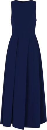 Emporio Armani Femme, Robes, Bleu, Taille: 42 FR Robe sans manches en cady technique avec plis
