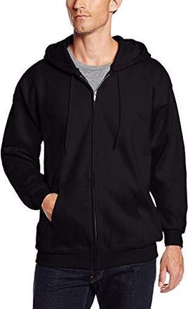 Hanes Ultimate Full Zip Hoodie, Sweat à Capuche en Polaire pour Homme avec Fermeture éclair, Noir, XXXL