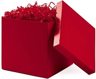 Hallmark 17,8 cm Geschenkbox mit Deckel (rot) für Weihnachten, Geburtstage, Vatertag, Brautpartys, Hochzeiten, Babypartys, Valentinstag und Abschlussfeiern