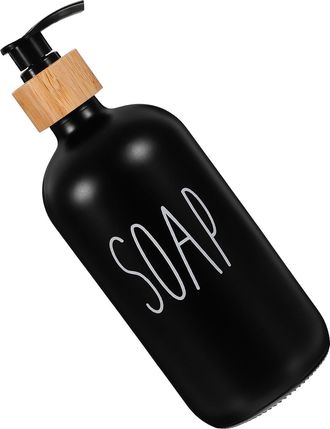 Milisten Nachf&uuml;llbarer Seifenspender aus Dickem Glas 500 ml Fl&uuml;ssigseifenflasche mit Holzpumpe f&uuml;r Badezimmer und K&uuml;chen Sp&uuml;lmittel