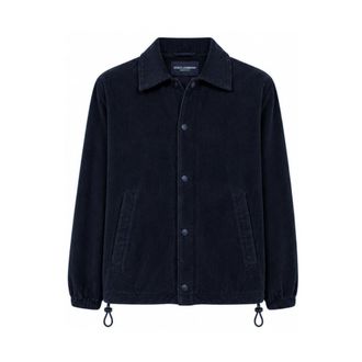 Dolce & Gabbana Veste en velours c&ocirc;tel&eacute; - Homme - Vestes - Bleu - Taille: M