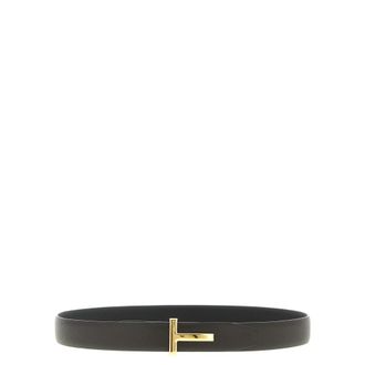 Tom Ford Verstellbarer- wendbarer G&uuml;rtel aus geh&auml;mmertem Leder - - Accessories - Herren - Schwarzk - 110 CM