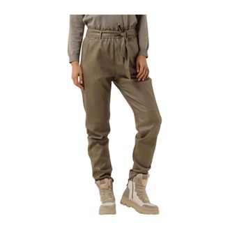 Minus Jayda Pu Pant Beige Damen Hose - - Trousers - Damen - Beige - 2XL