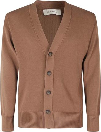 Gran Sasso Homme, Pulls, Brun, Taille: L Cardigan Bottoni Cotone