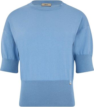 Herno Femme, Pulls, Bleu, Taille: 40 FR Haut en maille fine de coton