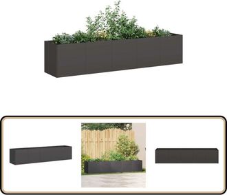 vidaXL Vidaxl - Jardinière noir 200x40x40 cm acier laminé à froid