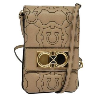 Ferragamo Pre-owned Leder Schultertasche - - Pre-owned - Damen - Beige - ONE SIZE