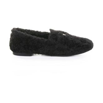 Casadei Shearling Slip-On Loafers - - Shoes - Damen - Schwarzk - 38 EU