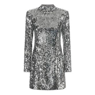 Balmain Pailletten-verzierte Minikleid - - Dresses - Damen - Grau - 2XS
