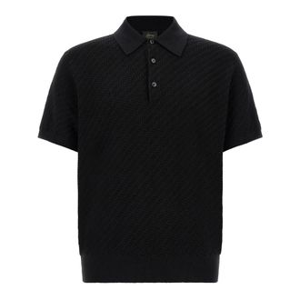 Brioni Webart Kurzarm-Poloshirt - - Tops - Herren - Schwarzk - 2XL