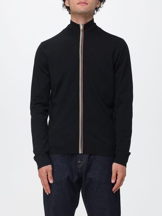 Paul Smith Cardigan zipp&eacute; en laine m&eacute;rinos avec col montant et poches italiennes