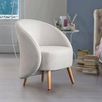 Dmora Talamo Italia - Fauteuil Annarella, Fauteuil lounge design, 100% Made in Italy, Fauteuil relaxant en tissu rembourr&eacute;, 70x60h80 cm, Gris