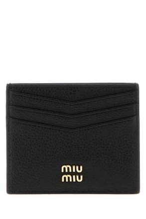 Miu Miu Leather Card Holder Card Case - Black