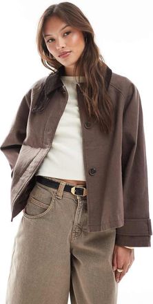 Asos Barn - Veste avec col contrastant - Moka-Pas de couleur