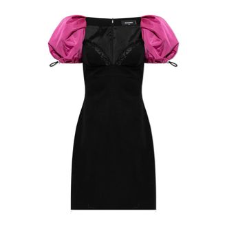 Dsquared2 Wollkleid mit Puff&auml;rmeln - - Dresses - Damen - Schwarzk - S