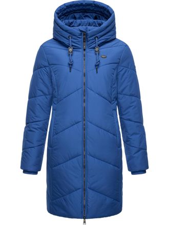 Ragwear wasserdichter Damen Wintermantel Warmer Steppmantel lang mit Kapuze Novista Blue Gr. 4XL
