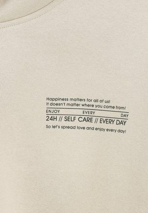 Sublevel Hoodie Mit Frontprint und Rippb&uuml;ndchen aus Baumwollmix (1-tlg) Hoodie mit dezentem Print