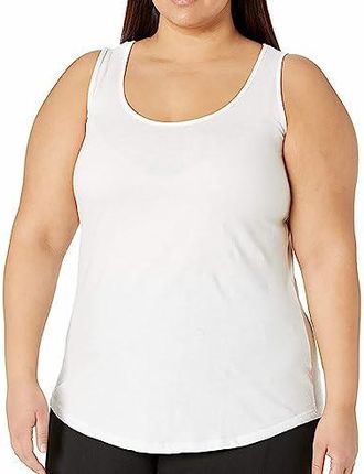 Generic Maillot de corps surdimensionné pour femme - Noir - Sans manches - Haut de sport - Haut basique - T-shirt dété long - Débardeur ample - Couleur unie -