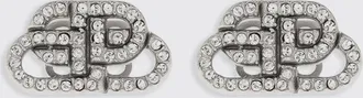 Balenciaga Strass-Monogramm-Ohrstecker aus Messing