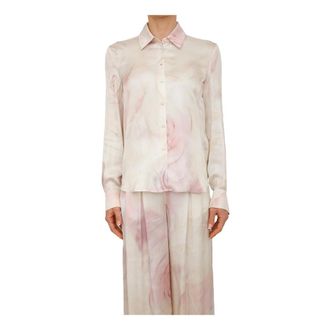 Blugirl Femme, Blouses et Chemises, Rose, Taille: 42 FR Camicia Reg Raso Stampato