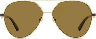 Moncler Pilotenbrille mit weitem Steg - Gold