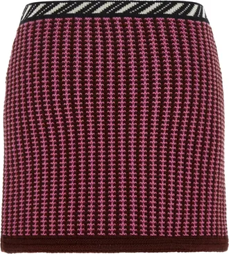 Versace Womens Multicolor Virgin Wool Long Skirt