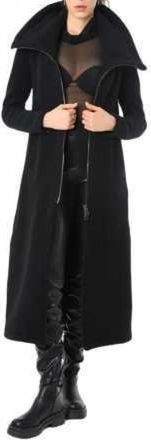 La Haine Inside Us Femme, Manteaux, Noir, Taille: 42 FR Long Zipped Coat