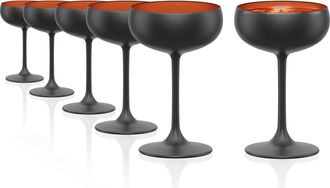 St&ouml;lzle Elements Sektschalen Schwarz/Bronze 6er-Set 230 ml - Stilvolle Gl&auml;ser ideal f&uuml;r Sekt & Champagner - Elegante Sektgl&auml;ser aus bleifreiem Kristallglas - 