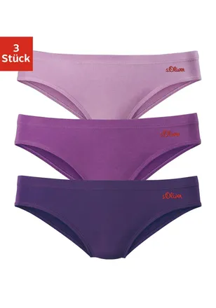 s.Oliver Bikinislip S.OLIVER, Damen, Gr. 52/54 (XXXL), bunt (beere, lila), Jersey, Obermaterial: 90% Baumwolle, 10% Elasthan (LYCRA), unifarben, k&ouml;rpernah, Unt
