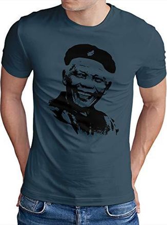 OM3 Mandela-Hand T-shirt pour homme avec inscription &laquo; Nelson Madiba RIP Afrika Peace Frieden &raquo; Taille S &agrave; 4XL, denim, S