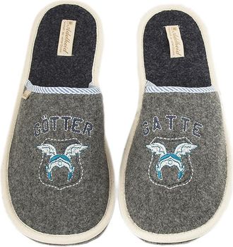 Adelheid G&ouml;ttergatte Filzpantoffel grau - mit Geschenkverpackung - f&uuml;r den Liebsten - aus Recyclingfilz