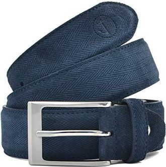 Seajure Ceinture en daim bleu marine pour homme (115)