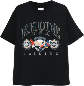 Rhude Homme, Tops, Noir, Taille: M T-shirt