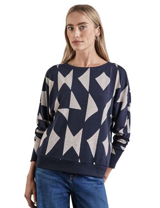 Street One Damen A322109 Jaquard-Shirt, Night Sky Blue,40