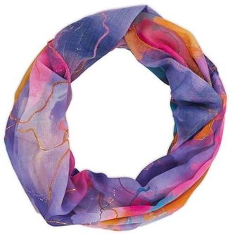 styleBREAKER &eacute;charpe tube femme Aquarelle Glow avec accents m&eacute;talliques | &eacute;charpe boucle l&eacute;g&egrave;re, douce, fluide et respirante pour le printemps et l&eacute;t&eacute;, couleur:Vio