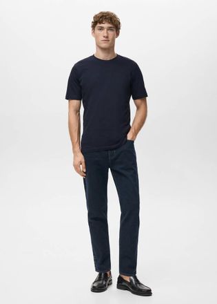 Mango T-shirt slim-fit 100 % coton bleu marine - Homme - XXL - MANGO MAN