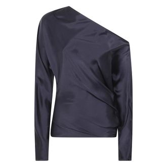 Ann Demeulemeester Femme, Blouses et Chemises, Bleu, Taille: 42 FR Roos Bias Cut Drop Shoulder Top