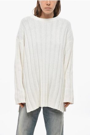 Allude Crew Neck Ribbed Cashmere Blend Sweater size Xs