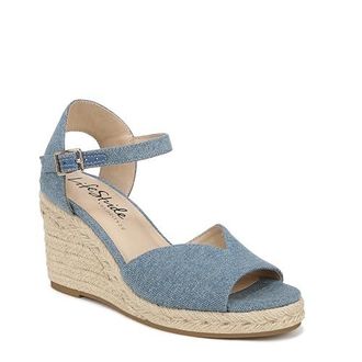 Life Stride Femme Tess Sandale Cage Espadrille, Bleu Denim, 40 EU Large