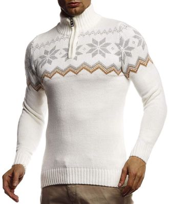 LEIF NELSON Herren Strickpullover Pullover Norwegerpullover Winterpullover Norweger Muster Grobstrickpullover M&auml;nner Pulli f&uuml;r Weihnachten Winter SIM Fit LN20758 