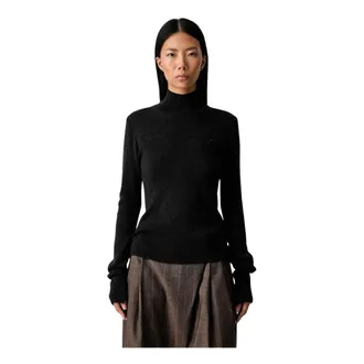 Ganni Femme, Pulls, Noir, Taille: 40 FR Col roul&eacute;s