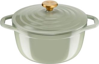 T-fal Cocotte en fonte daluminium 24cm, 4-5 personnes, Induction, L&eacute;g&egrave;re en fonte daluminium, Nettoyage facile, Rev&ecirc;tement c&eacute;ramique, Couvercle de condensat