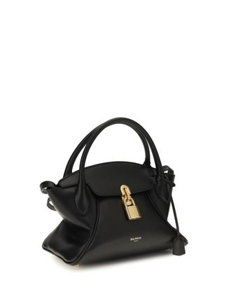 Balmain Womens Small Pulse Day Handbag Noir Calf Leather Bos Taurus Handbags Hand Bags