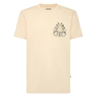 Billionaire Boys Club Homme, Tops, Beige, Taille: 4XL T-Shirt Col Rond MC Crest Baroque