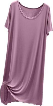 Generic Robe amincissante d&eacute;t&eacute; 2026 l&eacute;g&egrave;re &agrave; col rond d&eacute;contract&eacute;e pour la maison, coupe ample, manches courtes, maxi pour femmes, v&ecirc;tements de nuit polyvalen